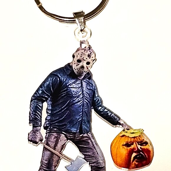 Accessories | Jason Voorhees Acrylic Keychain Horror Movie Pumpkin Axe ...
